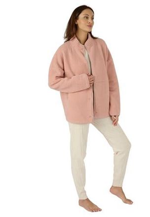 Damart Veste Dint&eacute;rieur Thermolactyl en Maille Moutonn&eacute;e, Femme, Rose, Taille XXL, Manches Longues