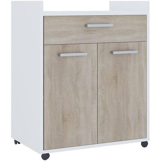 Vicco Caisson roulant Ansel, Blanc/Sonoma, 60x40cm avec tiroirs, Vicco