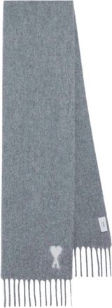 Ami Homme, Accessoires, Gris, Taille: ONE Size Écharpe Grise en Alpaga