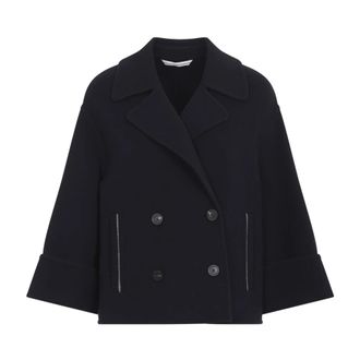 PESERICO Shortcoat Double - - Coats - Damen - Blau - S