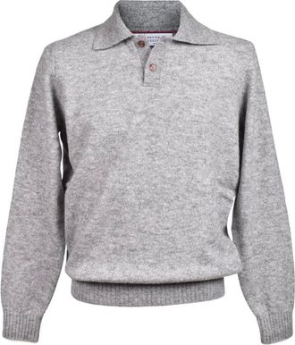 Brunello Cucinelli Homme, Pulls, Gris, Taille: XL SweaT-shirt en cuir avec finitions c&ocirc;tel&eacute;es
