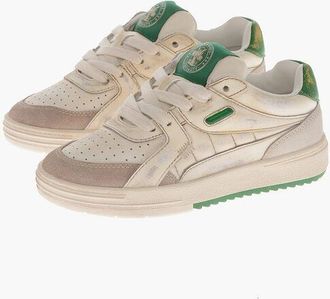 Palm Angels Leather Sneakers ANGELS UNIVERSITY Distressed Effect size 35