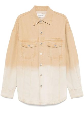 Feng Chen Wang Jeansjacke mit Farbverlauf-Optik - Braun