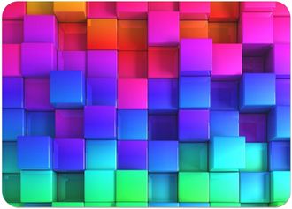 Fabulous Platzset mit Unterseite aus Kork, bunte Blöcke, Regenbogen, groß, 39,5 x 28,5 cm