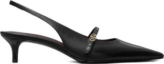 Tory Burch Femme, Chaussures, Noir, Taille: 38 1/2 EU Double T Buckle Mary Jane Slingback