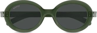 Gucci lunettes de soleil &agrave; monture ronde - Vert