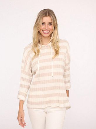 Zwillingsherz Hoodie Streifen One Size, Kordelzug, Regular Fit, Kapuze, gestreift