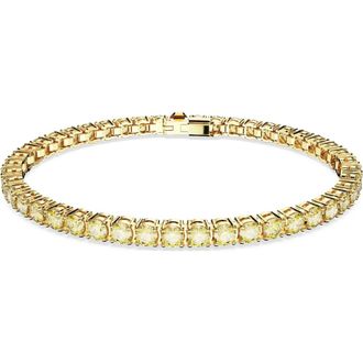 Swarovski Femme, Accessoires, Jaune, Taille: ONE Size Bracelet Tennis Matrix