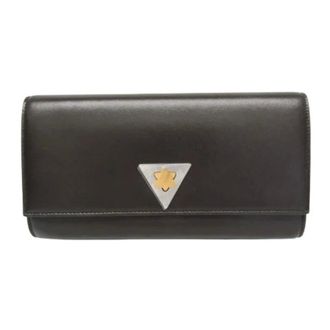 Bottega Veneta Portefeuille long pr&eacute;-poss&eacute;d&eacute; &agrave; fermoir tourniquet triangulaire (bi-pli) - Femme - Pre-owned - Brun - Taille: ONE Size