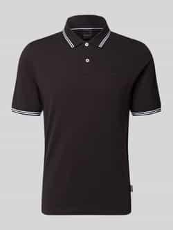 Bugatti Slim Fit Poloshirt mit Label-Stitching