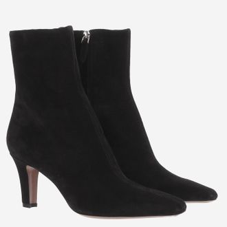 PARIS TEXAS Womens Ankle Boots Belle Suede Black Calf Leather