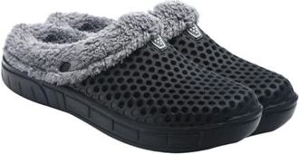 Frcolor AKOOSY Pantoufles Int&eacute;rieures Unisexes Noires Coton Doubl&eacute; Chaud Semelle Antid&eacute;rapante &Eacute;paisse Confortables et Faciles &agrave; Enfiler pour Hiver pour Chamb