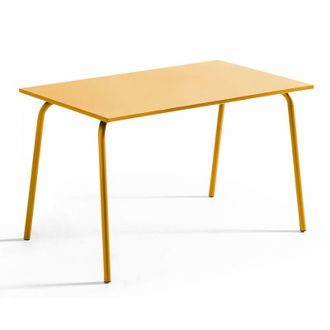 Oviala Table de jardin en acier jaune - Palavas