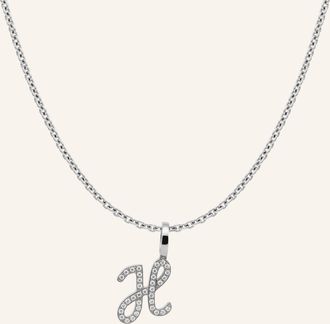 Cada Cada Kette Tiny Diamond Letter H silber