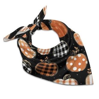 Generic Écharpe carrée en soie carrée à carreaux de buffle - Écharpe légère pour la récolte dautomne - Écharpe pour cheveux respirante - Cadeau pour femme et 