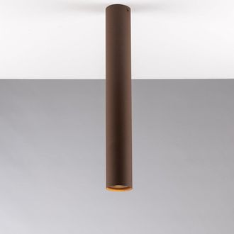 Luce-Ambiente-Design Fluke Cylindrical Ceiling Light in Bronze Metal 40cm