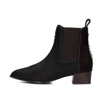Notre-V Braune Stiefeletten mit Ponyhaar-Au&szlig;enseite - - Shoes - Damen - Braun - 40 EU