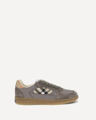 Burberry Terrace leather and Check Sneakers Male 42.5