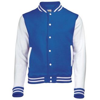 Awdis AWDis Varsity Jacket, Sweat-Shirt Homme, Multicoloured (Royal Blue/White), XXL