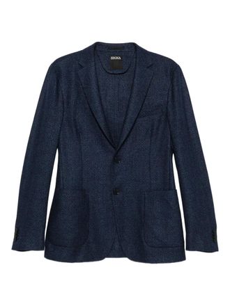Ermenegildo Zegna blazer à design texturé - Bleu