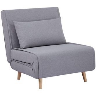 Sweeek Chauffeuse convertible tissu pi&eacute;tement bois 1 place gris Guest