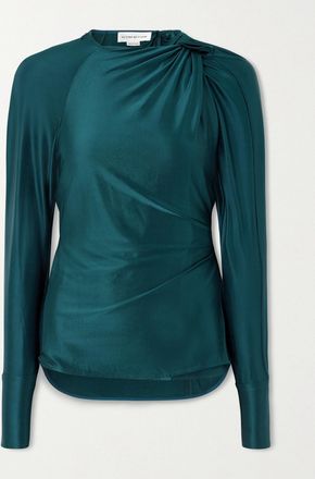 Victoria Beckham Oberteil Aus Satin Mit Twist-detail - Blau