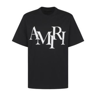 Amiri Homme, Tops, Noir, Taille: M Staggered Logo Tee