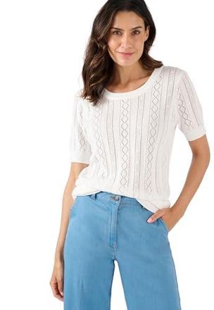 Damart Pull Maille ajour&eacute;e Femme Blanc Taille 38/40