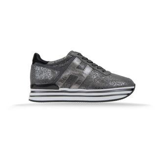 Hogan Laminierte Wildleder-Ledersneaker Damen - - Shoes - Damen - Grau - 37 1/2 EU