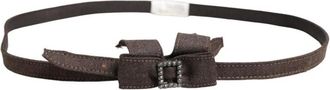 Ermanno Scervino Femme, Accessoires, Brun, Taille: ONE Size Wool Bow Embellished Buckle Belt
