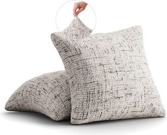 Paulato by GA.I.CO. PAULATO - Paar Kissenbez&uuml;ge aus Mikrofaser, Kollektion Vittoria, bi-elastisches und maschinenwaschbares Gewebe,WavyTech-Technologie, Made in Italy - V