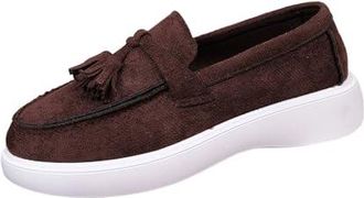 Generic Mocassins larges et confortables pour femme - Couleur unie - Style classique - Respirant - D&eacute;contract&eacute; - Chaussures plates &agrave; enfiler - Pour le travail