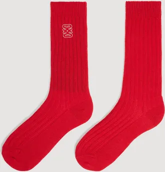 Sandro Gerippte Socken mit Logo
