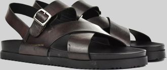 Schuhe & Handwerk Sandalen aus glattem Nappaleder mit Fersenriemen in