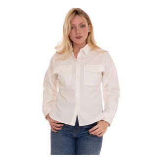Max Mara Baumwollbluse mit Taschen und Schlitzen - - Blouses & Shirts - Damen - Wei&szlig; - XL