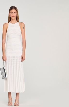 Sandro Langes Kleid mit Perlen