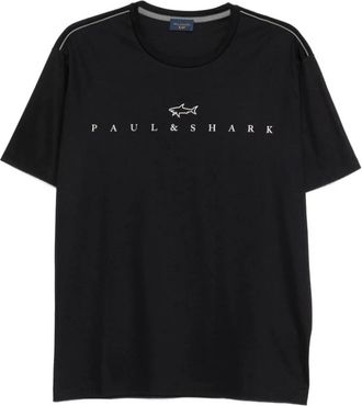 Paul & Shark Homme, Tops, Noir, Taille: 3XL Cotton Jersey T-Shirt