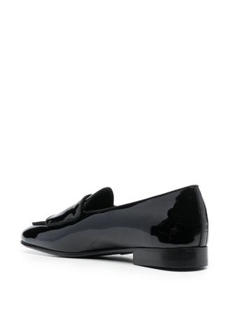 Edhen Milano Mens Loafers Almond Toe Black Leather
