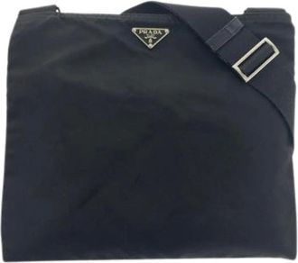 Prada Sac bandouli&egrave;re Pre-owned en nylon Tessuto avec logo triangle - Femme - Pre-owned - Noir - Taille: ONE Size