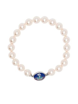 Vivienne Westwood Armband - Beaded Bracelet With Cream Faux Pearls - Gr. ONE SIZE - in Mehrfarbig - f&uuml;r Damen