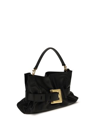 Balmain Womens Medium Anthem Handbag Noir Calf Leather Bos Taurus Handbags Hand Bags