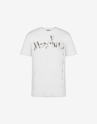 Moschino T-shirt en jersey de coton biologique imprimé - Blanc