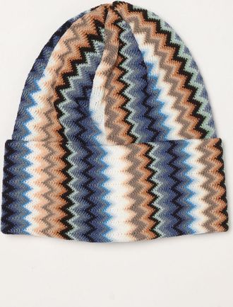 Missoni Beanie-M&uuml;tze aus Wollmischung mit mehrfarbigem Zickzackmuster