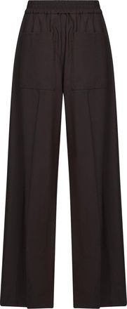 Brunello Cucinelli Virgin Wool Wide-Leg Trousers - Brown