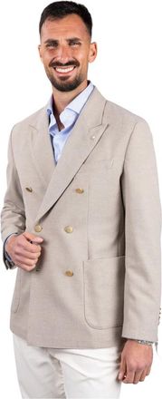 Manuel Ritz Homme, Vestes, Beige, Taille: XL Veste crois&eacute;e