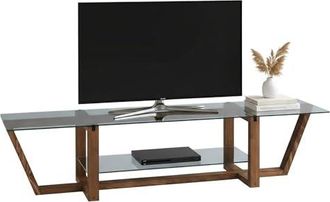 Dmora Icarus-Schrank, Wohnzimmerschrank, niedriger Schrank f&uuml;r Fernseher, Wandbasis, 158 x 35 x 35 cm, Walnuss