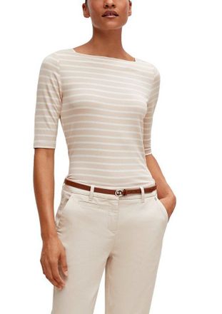 Comma Kurzarmshirt mit Streifen und slim fit