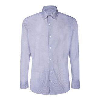 Dell'Oglio Homme, Chemises, Bleu, Taille: M Geometric Shirt