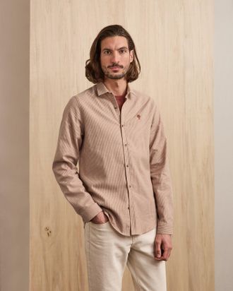 Faguo Chemise ray&eacute;e cr&egrave;me