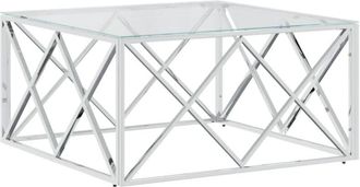 vidaXL Couchtisch 80x80x40 cm Edelstahl und Glas - Vidaxl